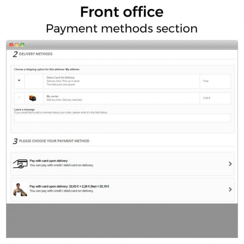 Modulo Credit / debit card on delivery with or without fee per ...